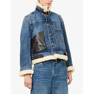 SACAI X LEVI'S Sherpa Denim Jacket - Blue