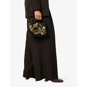 Dries Van Noten Crispino Embroidered Cotton Pouch Bag