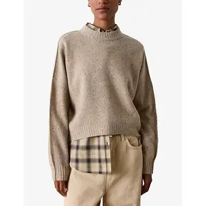 Whistles Curved Hem Knit Wool-blend Jumper