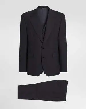 Dolce & Gabbana Single-breasted Sicilia Light Pinstripe Wool Suit - Multicolor