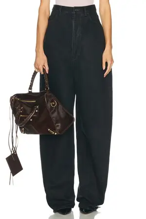 Balenciaga High Waist Barrel Twisted Leg - Black