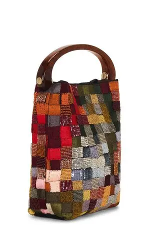 Dries Van Noten Small Embroidered Resin Handle Crossbody Bag In Brown