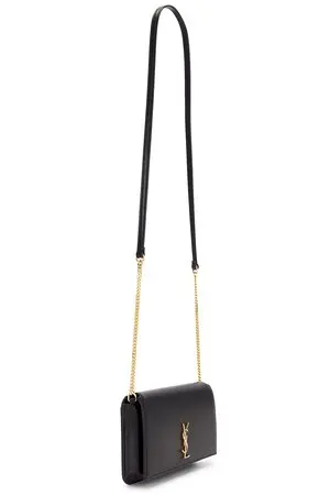 Saint Laurent Cassandre Strap Phone Holder In Black