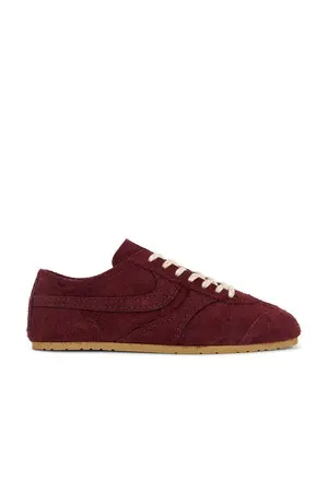 Dries Van Noten Calf Leather Sneaker In Burgundy - Choco