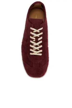 Dries Van Noten Calf Leather Sneaker In Burgundy