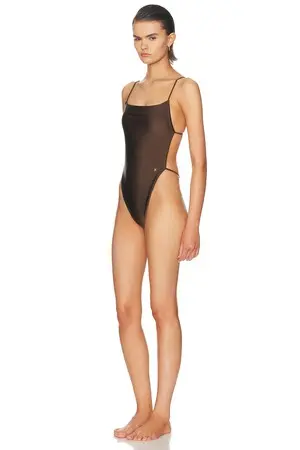 Eterne Brooks One Piece Swimsuit In Chocolate - Bark