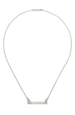 EDDIEBORGO Safety Chain Pavé Pendant Necklace - Silver