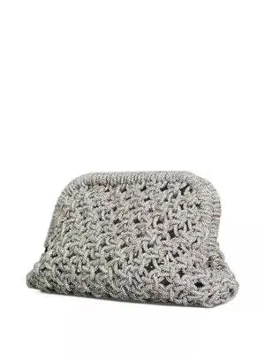 TWENTY FOURHAITCH Kaira Crystal-embellished Woven Clutch Bag