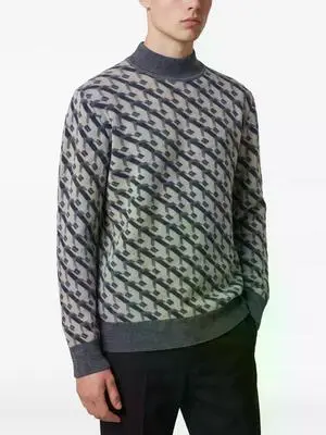 Giorgio Armani Geometric-pattern High-neck Sweater