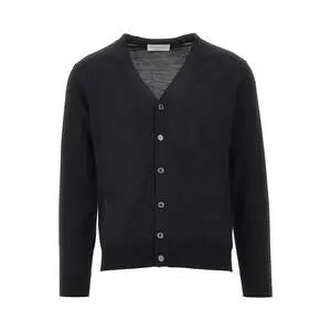 THE PULL Merino Wool Knitted Cardigan - Black