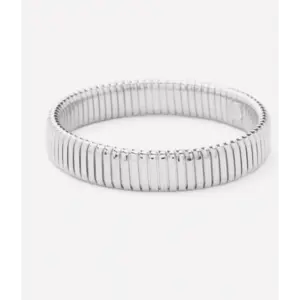 RETRO CHIC Wide Gladiatorl Minimalist Bracelet - Silver