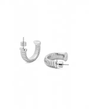 RETRO CHIC Minimalist Hoop Earrings - Silver
