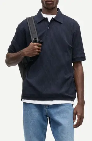 Samsøe Samsøe Sajase Ribbed Cotton Blend Polo - Salute