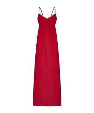 Momoni Thin Shoulder Strap Dress - Red