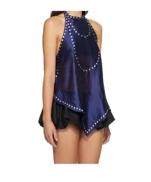 Gimaguas Belle Jewel Embellished Halter Top