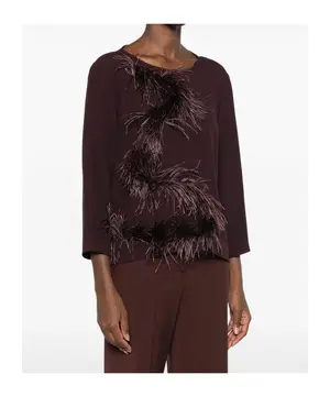 Antonelli Firenze Feather-embellished T-shirt