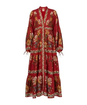 Farm Rio Long-sleeved Dress - Red
