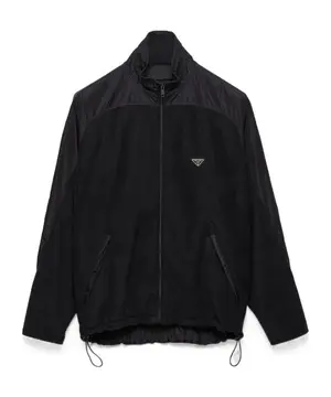 Prada Fleece Zip-up Sweatshirt - Black