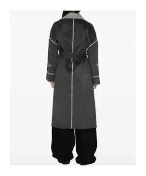 ERMANNO FIRENZE Contrast Trim Belted Coat
