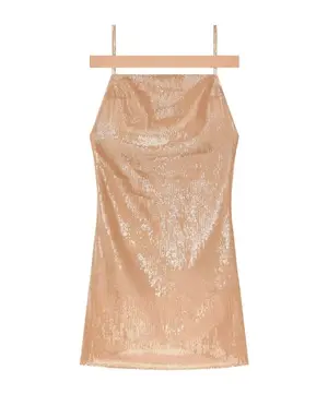 COURREGES Sequin-embellished Strap Mini Dress - Dune