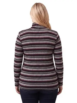 24SEVEN COMFORT APPAREL Essential Curvy Turtle Neck Long Sleeve Top