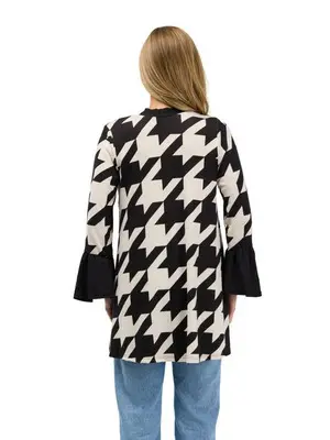 24SEVEN COMFORT APPAREL Essential Soft Stretch Bell Sleeve Open Front Jacket
