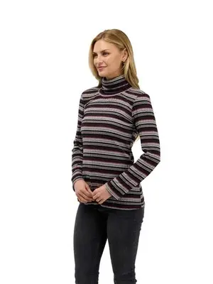 24SEVEN COMFORT APPAREL Essential Turtle Neck Long Sleeve Top