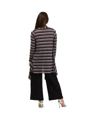 24SEVEN COMFORT APPAREL Essential Open Front Long Sleeves Cardigan Jacket