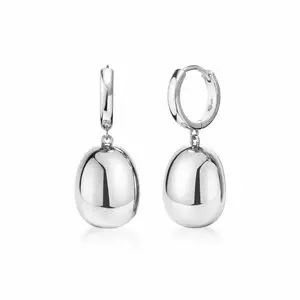 LAGOMIST Coffee Bean Drop Earrings - Silver