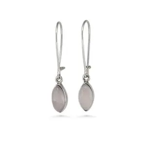 ISLA SILVER Sterling Silver Rose Quartz Earrings - Pink/silver
