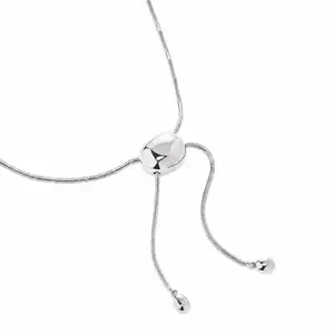 LAGOMIST Coffee Bean Lariat Necklace Silver