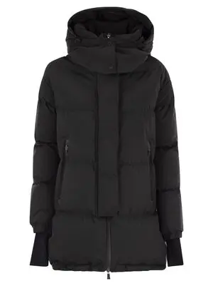 Herno Medium 2-layer Hooded Down Jacket - Black