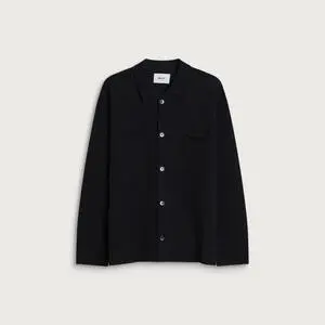 Nn07 Jonas Bolied Wool Overshirt - Black