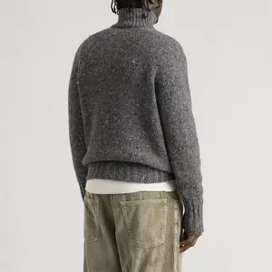 Auralee Homespun Tweed Knit Zip Jumper