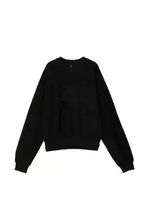 ADER ERROR Crochet-patch Textured-finish Sweater - Black