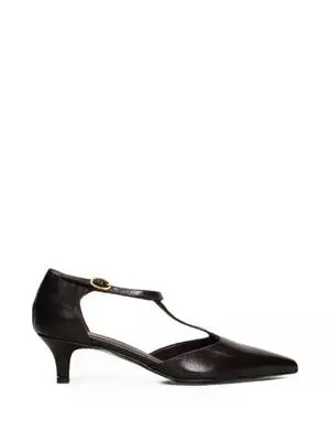 BIANCADI T-bar Pointed-toe Kitten-heel Pumps - Red