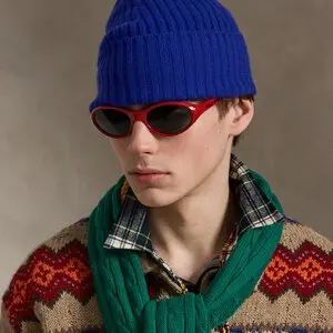 Ralph Lauren Rib-knit Cashmere Beanie - Active Royal