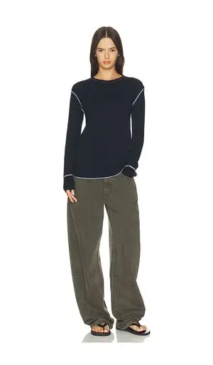 FREECITY Superyumm Thermal Top In Navy