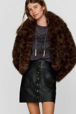PILCRO Sawyer Leather Mi Skirt