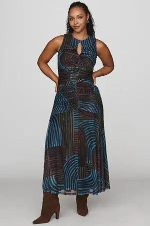 HUTCH Julia Brushstroke Maxi Dress