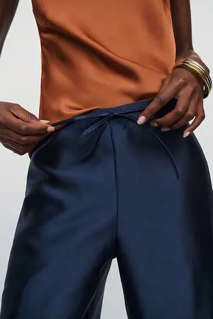 REFORMATION Ola Cropped Straight Leg Pants - Navy