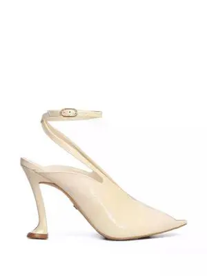 ANDREA CARRANO Silhoutte Peep-toe Sandals - Neutrals