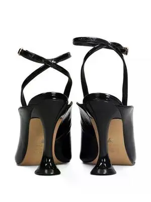 ANDREA CARRANO Silhouette Patent Ankle-strap Heeled Sandals
