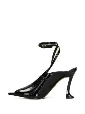 ANDREA CARRANO Silhouette Patent Ankle-strap Heeled Sandals