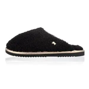 LAINES LONDON Teddy Closed Toe Slippers - Black