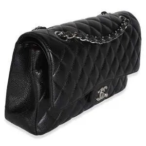 Chanel Quilted Caviar Classic Double Flap Bag - Black