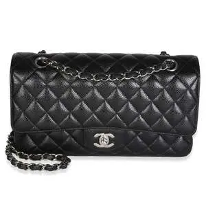Chanel Quilted Caviar Classic Double Flap Bag - Black