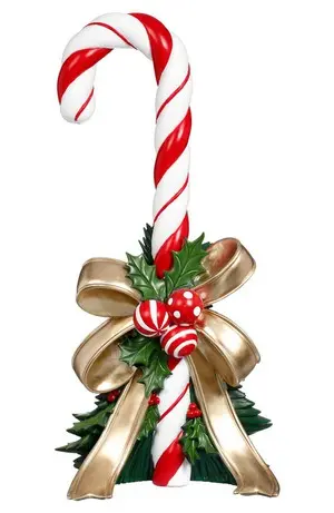 MARK ROBERTS Candy Cane With Bow Tabletop - Red