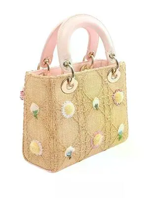 Dior 2000-2026 Mini Raffia Cannage Lady Satchel