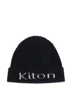 Kiton Logo-embroidered Ribbed-knit Beanie Hat
